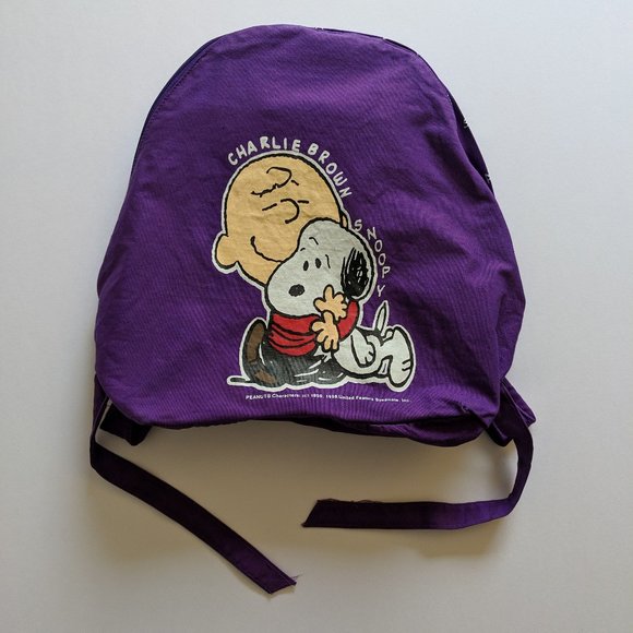 Peanuts | Accessories | Vintage Peanuts Snoopy Charlie Purple Backpack ...